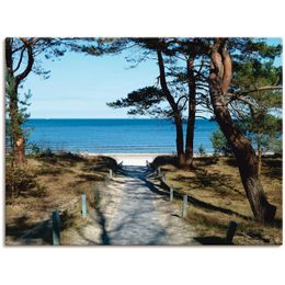 Artland Leinwandbild &raquo;sch&ouml;ne Ostseek&uuml;ste&laquo; Gew&auml;sser 1 Stk. tlg. auf Holzrahmen gespannt blau Leinwand B/H/T: 60cm x 45cm, Leinwandbild Gew&auml;sser Querformat, 1 