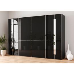 Musterring Schwebet&uuml;renschrank &raquo;Imola W&laquo; inkl. Einlegeb&ouml;den und Kleiderstangen, mit Glast&uuml;ren inkl. Zierspiegel grau Floatglas, Holzwerkstoff B/H/T: 327,9cm x 