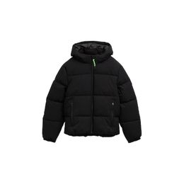 Tom Tailor Herren Tom Tailor Steppjacke mit Kapuze mit abnehmbarer Kapuze schwarz 128