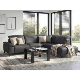 Musterring Ecksofa &raquo;MR370&laquo; Edles Leder in 3 Farben, Sitzkomfort nach Wahl, Ma&szlig;e 288 x 241 cm grau 100% Leder B/H/T: 288cm x 83cm x 241cm, Leder, Recamiere rechts