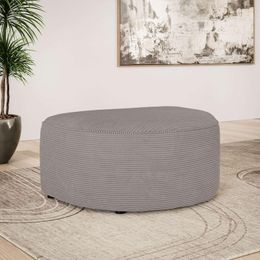 OTTO home Polsterhocker &raquo;ADELLA passed zur Serie, Ma&szlig;e B/T/H: 92/69/43 cm&laquo; Hocker mit Wellenunterfederung, runde Form, auch in Cord beige 100% 
