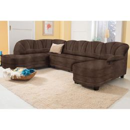 Home Affaire Wohnlandschaft &raquo;Camelita, viel Platz, bequem und zeitlos, Breite 289cm, U-Form&laquo; wahlweise mit Bettfunktion braun B/H/T: 289cm x 86cm x 