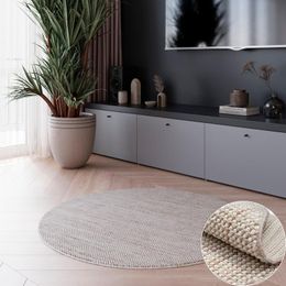 OTTO home Teppich &raquo;Vals&laquo; rund 7 mm H&ouml;he Uni Farben, meliert, Sisal-Optik, auch in rechteckig erh&auml;ltlich beige Polyester B : 120cm &Oslash; 120cm 1 Stk., 7mm,