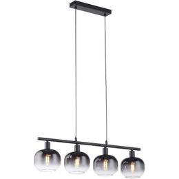 JUST LIGHT Pendelleuchte &raquo;ZEA, mit Rauchgl&auml;sern und schwarzem Finish&laquo; E14 1 Stk. mit vier E14-Fassungen schwarz 4, 1 Stk.