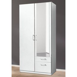 Priess Kleiderschrank &raquo;Bilbao&laquo; T&uuml;ranschlag links oder rechts wei&szlig; Holzwerkstoff B/H/T: 94cm x 193cm x 54cm, Schubladen: 2 Stk. T&uuml;ren: 2 Stk. ohne 
