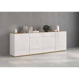 OTTO home Sideboard &raquo;GARDA, Kommode, Schrank, untere T&uuml;ren mit Push-to-Open, Made in Italy&laquo; 1 Stk. tlg. Hochglanzlackierte Fronten, 4 T&uuml;ren, 2 