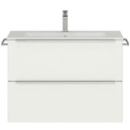Nobilia Waschtisch-Set &raquo;Levere&laquo; vormontiert, mit Soft-Close, 1 Stk. tlg. wei&szlig; B/H/T: 81cmcm x 59,1cmcm x 48,7cmcm, Griffe chrom