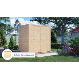 Konifera Gartenhaus &raquo;Beno 2 Fineline Flachdach&laquo; beige Massivholz ohne Fu&szlig;boden