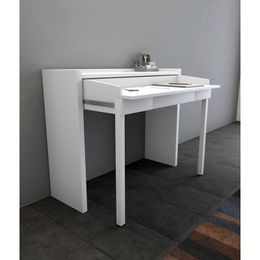 WOODMAN Konsolentisch &raquo;Jens&laquo; mit Schreibtisch Funktion, im extravaganten Design, FSC -zertifiziert wei&szlig; B/H/T: 110cm x 87cm x 36cm