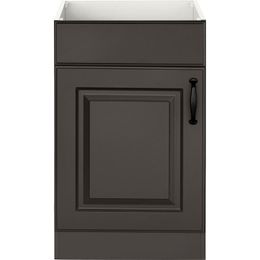 Wiho-K&uuml;chen wiho K&uuml;chen Sp&uuml;lenschrank &raquo;Erla&laquo; 50 cm breit mit Kassettenfront, ohne Arbeitsplatte grau B/H/T: 50cm x 82cm x 57cm, T&uuml;ren: 1 Stk.