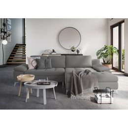 Sit & More sit&more Ecksofa &raquo;Latigo L-Form&laquo; mit Mega-Recamiere, wahlweise mit Schlaffunktion und Bettkasten grau B/H/T: 290cm x 163cm, Struktur,mega-Recamiere 