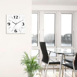 Artland Wanduhr &raquo;Wei&szlig;e Marmor Textur&laquo; wahlweise mit Quarz- oder Funkuhrwerk, lautlos ohne Tickger&auml;usche wei&szlig; B/H/T: 30cm x 30cm x 0,3cm, Funkuhr