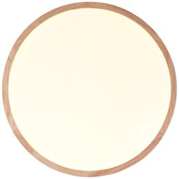Brilliant LED Deckenleuchte &raquo;Brodsky&laquo; Warmwei&szlig; 2500 lm, &Oslash; 39 cm, Metall/Holz, holz hell/wei&szlig; wei&szlig; &Oslash; 39cm H: 9cm