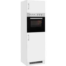 KOCHSTATION Backofen/K&uuml;hlumbauschrank &raquo;KS-Gera&laquo; Breite 60 cm wei&szlig; Holzwerkstoff wei&szlig;, B/H/T: 60cm x 200cm x 60cm, T&uuml;ren: 2 Stk.