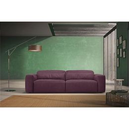 Egoitaliano 2,5-Sitzer &raquo;Beverly, Designsofa mit erstklassigem Sitzkomfort und tollen Details&laquo; Breite 242 cm, verstellbare Kopfteile lila B/H/T: 242cm x 95cm x 