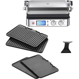 Braun Kontaktgrill &raquo;MultiGrill 9 CG 9043 - 3 Kochpositionen, bis 250&deg;C, 16 Burger Patties&laquo; 2000 W Sp&uuml;lmaschinenfeste Platten + individuell temperierbar 