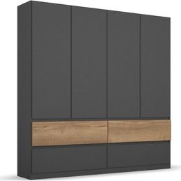Rauch Dreht&uuml;renschrank &raquo;Winnipeg&laquo; grifflose Front, Schubk&auml;sten m. Griffmulde, auch mit Beleuchtung grau Holzwerkstoff B/H/T: 181cm x 210cm x 56cm, 