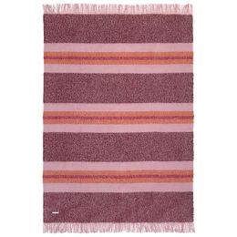 Tom Tailor HOME Wohndecke &raquo;Boucl&eacute; Stripe&laquo; aus Boucl&eacute;garnen rosa Kunstfaser B/L: 145cm x 200cm