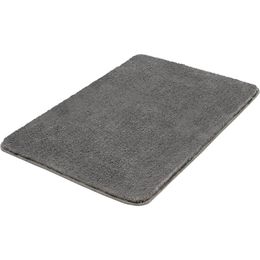 Kleine Wolke Badematte &raquo;Marco, Badvorleger, Badezimmer Teppich&laquo; H&ouml;he 20 mm rutschhemmend beschichtet fu&szlig;bodenheizungsgeeignet Badteppich, Uni Farben grau Polyester