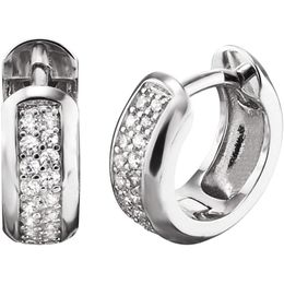 Engelsrufer Damen Paar Creolen &raquo;Bright like a diamond CREOLE ANNA CRYSTAL&laquo; mit Zirkonia (synth.) silber 13mm, Silber 925 (Sterlingsilber)