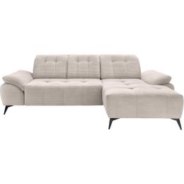 Home Affaire Ecksofa &raquo;Lazio modern und bequem, schmale Armlehnen, tolle Detailverarbeitung&laquo; zwei verschiedene Fu&szlig;farben w&auml;hlbar beige 93% Polyester, 7