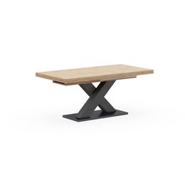 M&auml;usbacher Esstisch &raquo;Komfort Tisch&laquo; Esstisch mit X Gestell und Bodenplatte. Breite 180-280 grau B/H/T: 180cm x 76cm x 90cm