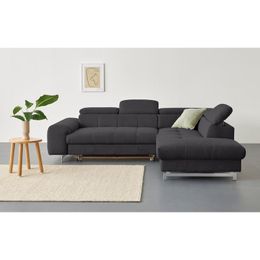 COTTA Ecksofa &raquo;Chef L-Form&laquo; mit Kopfteilverstellung, edle Metallkufen, optional Schlaffunktion Luxus-Microfaser (100% Polyester);Kunstleder Softlux ;