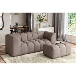 OTTO home 3-Sitzer &raquo;TUURE Verl&auml;ssliche Qualit&auml;t, moderne Steppung, Breite 227cm&laquo; Bubble Optik, hoher Sitzkomfort, Wellenunterfederung braun 100% 