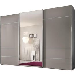 STAUD Schwebet&uuml;renschrank &raquo;Sonate Lucca mit Spiegel, Made in Germany&laquo; Mit vier verschiedenen Ausstattungsvarianten grau Holzwerkstoff Vulkan Dekor, B/