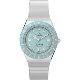 Timex Damen Quarzuhr &raquo;Q Mini&laquo; Armbanduhr, Damenuhr, Edelstahlarmband, analog, Beleuchtung blau Einheitsgr&ouml;&szlig;e