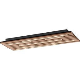 OTTO home Deckenleuchte &raquo;Ullii Akustikpaneele&laquo; LED-Board 4 Stk. Warmwei&szlig; schwarze LED Diffuser, Holz, Akustik, Paneele, 3000K - 80 x 30 cm braun 1, H: