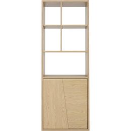 B&uuml;cherregal &raquo;B&uuml;cherregal Solena mit 1 T&uuml;r&laquo; B&uuml;cherregal mit 1 T&uuml;r braun Holzwerkstoff B/H/T: 68cm x 182cm x 40cm, 5 Stk., 1 Einlegeboden,1 Kreuzboden 