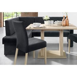 Home Affaire Eckbank &raquo;Umag&laquo; Sitz und R&uuml;cken gepolstert, verschiedene Qualit&auml;ten schwarz Holzwerkstoff, Massivholz, Polyester B/H/T: 190cm x 89cm x 
