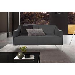 W.Schillig 2-Sitzer &raquo;sally Design Sofa mit schmalen Armlehnen, bequem und elegant&laquo; mit Metallf&uuml;&szlig;en in Chrom gl&auml;nzend, Breite 154 cm grau Longlife Xtra
