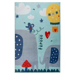 Kayoom Kinderteppich &raquo;Wonder 130&laquo; rechteckig 8 mm H&ouml;he Kurzflor, Vegan, Fu&szlig;bodenheizungsgeeignet Polyester B : 115cm 1 Stk., 8mm, L: 160cm