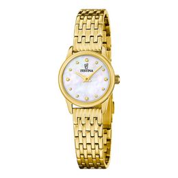 Festina Damen Quarzuhr &raquo;Mademoiselle&laquo; Armbanduhr, Damenuhr, Edelstahlarmband, analog gold Einheitsgr&ouml;&szlig;e