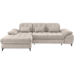 Home Affaire Ecksofa &raquo;Lazio modern und bequem, schmale Armlehnen, tolle Detailverarbeitung&laquo; zwei verschiedene Fu&szlig;farben w&auml;hlbar beige 93% Polyester, 7