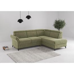 Sit & More sit&more Ecksofa &raquo;Glendale, L-Form&laquo; inkl. Kopfteilverstellung, wahlweise mit Vorziehsitz und Bettkasten gr&uuml;n 100% Polyester B/H/T: 247cm x 84cm x 