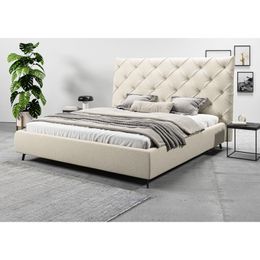 Home Affaire Polsterbett &raquo;Maxime, in 4 Breiten bis 200cm, auch in Leder&laquo; Kopfteilh&ouml;he 143 cm, belastbar bis 280 kg, auch in &Uuml;berl&auml;nge 220cm beige 96% 