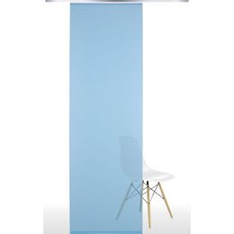 Liedeco Schiebegardine Klettband 1 Stk. tlg. HxB: 245x60, ohne Paneelwagen blau Polyester 245cm, Klettband, 60cm