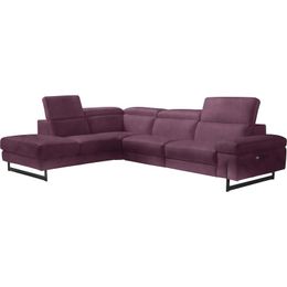 Egoitaliano Ecksofa &raquo;Candice, elegant, edel und bequem, erstklassiger Sitzkomfort, L-Form&laquo; inkl. 2 elektrischer Relaxfunktionen, Bedienung &uuml;ber Taste an Armlehne 