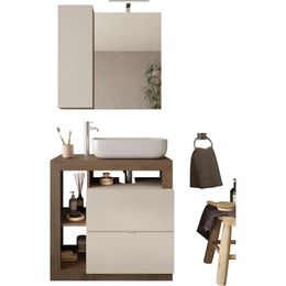 Welltime Badm&ouml;bel-Set &raquo;Hamburg, Badezimmerset 2tlg. Breite 79 cm, Badm&ouml;bel, Waschtisch inkl.&laquo; Spar-Set, 2 Stk. tlg. wei&szlig; Holzwerkstoff B/H/T: 79cmcm x