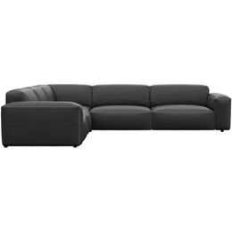 FLEXLUX Ecksofa &raquo;Lucera, super bequem durch hochwertigen Sitzaufbau mit Kaltschaum&laquo; modern & anschmiegsam, L-Form, Designsofa schwarz 100% Echteder B/