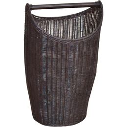 my home W&auml;schekorb Rattangeflecht, Landhaus-Stil, mit Griff, H&ouml;he 67 cm braun Geflecht Rattan B/H/T: 41cm x 67cm x 40cm