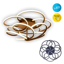 N&auml;ve n&auml;ve LED Deckenleuchte &raquo;Rizado&laquo; LED-Modul 1 Stk. Warmwei&szlig; 3-Stufen dimmbar per Wandschalter, Lichtfarbe warmwei&szlig;, D: 57cm braun 1, &Oslash; 57cm H: 20cm, 1 