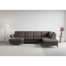 Sit & More sit&more Wohnlandschaft &raquo;G&ouml;teborg&laquo; inkl. Sitztiefenverstellung, wahlweise mit Bettfunktion & Bettkasten braun B/H/T: 327cm x 90cm x 226cm, Luxus-