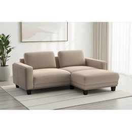 Sit & More sit&more Ecksofa &raquo;Concept&laquo; Modernes Sofa in drei Fu&szlig;farben zur Auswahl beige 100% Polyester B/H/T: 226cm x 84cm x 167cm, Recamiere rechts,mit Fu&szlig; 