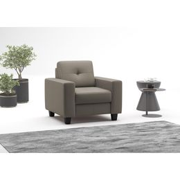 OTTO home Sessel &raquo;Varese&laquo; Kreuznaht in beige braun NaturLEDER , B/H/T: 96cm x 91cm x 90cm