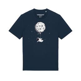 Watapparel Shirt 'Funny Spaceman' male size XS Dark blue / White