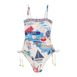next Shaping Swimsuit female size XL Cream / Blue / marine blue / Red